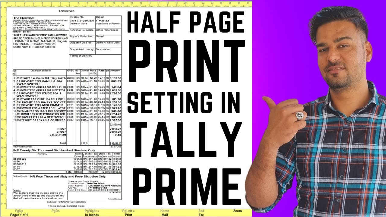 Half Page Print In Tally Prime Half Page Invoice In Tally YouTube Half Page Print In Tally Prime Half Page Invoice In Tally YouTube