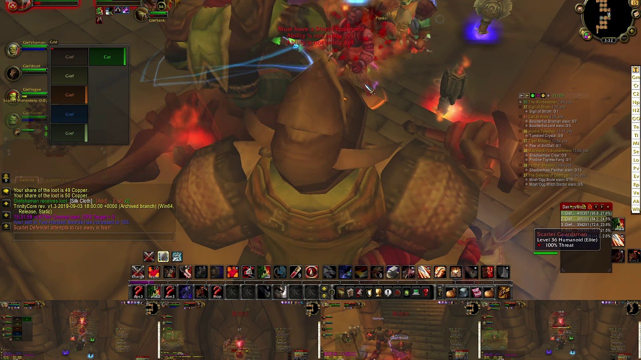 [WoW Trinitycore Multibox] SM Armoury, melee comp - YouTube