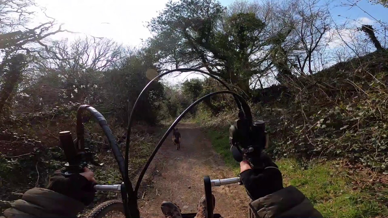 Jeetrike offroad handcycle short downhill run - YouTube