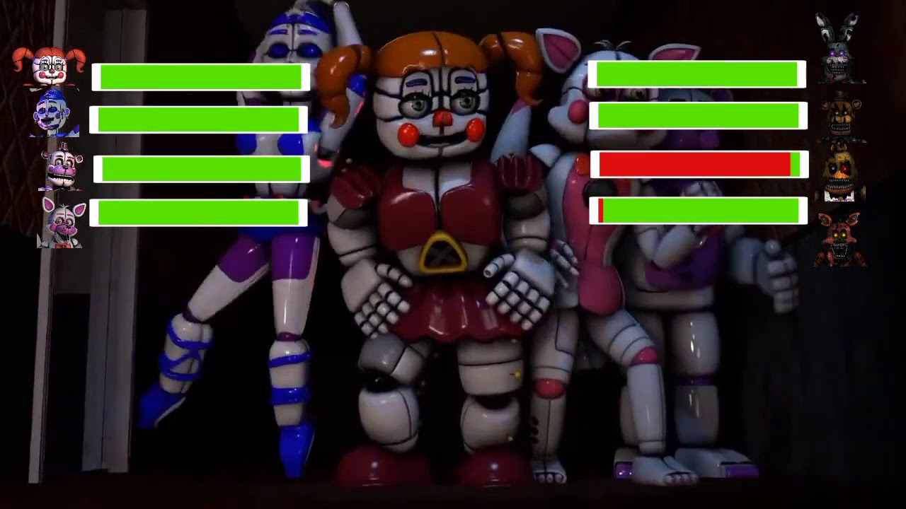 [SFM FNaF] Sister Location vs FNAF Originals With Healthbars! - YouTube