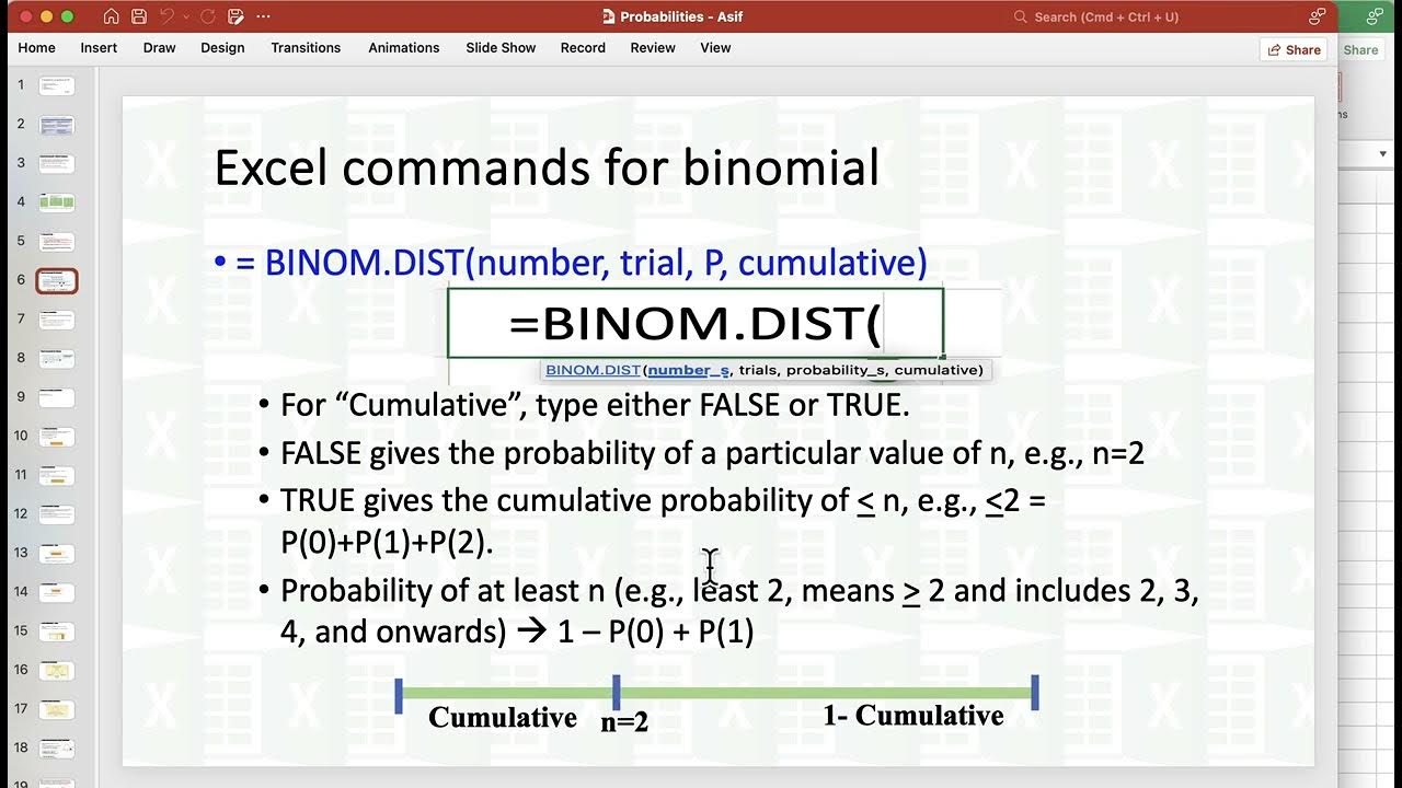 Probability using Excel - YouTube