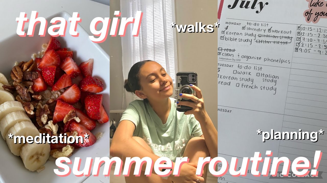 HEALTHY GIRL SUMMER ROUTINE/HABITS☀️🌸 THAT girl summer routine - YouTube