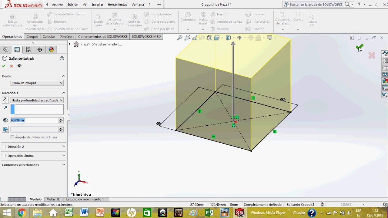 Video tutorial de SolidWorks de un Solido - YouTube