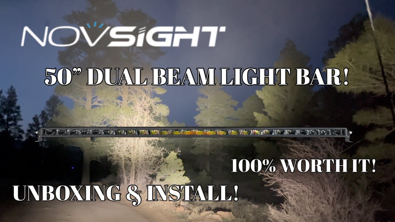 NOVSIGHT 50” DUAL BEAM LIGHT BAR UNBOXING & REVEIW! - YouTube