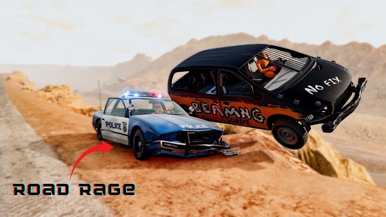 Cars vs Angry Police Car #1 (RoadRage) || BeamNG Drive || W.A DRIVE ...