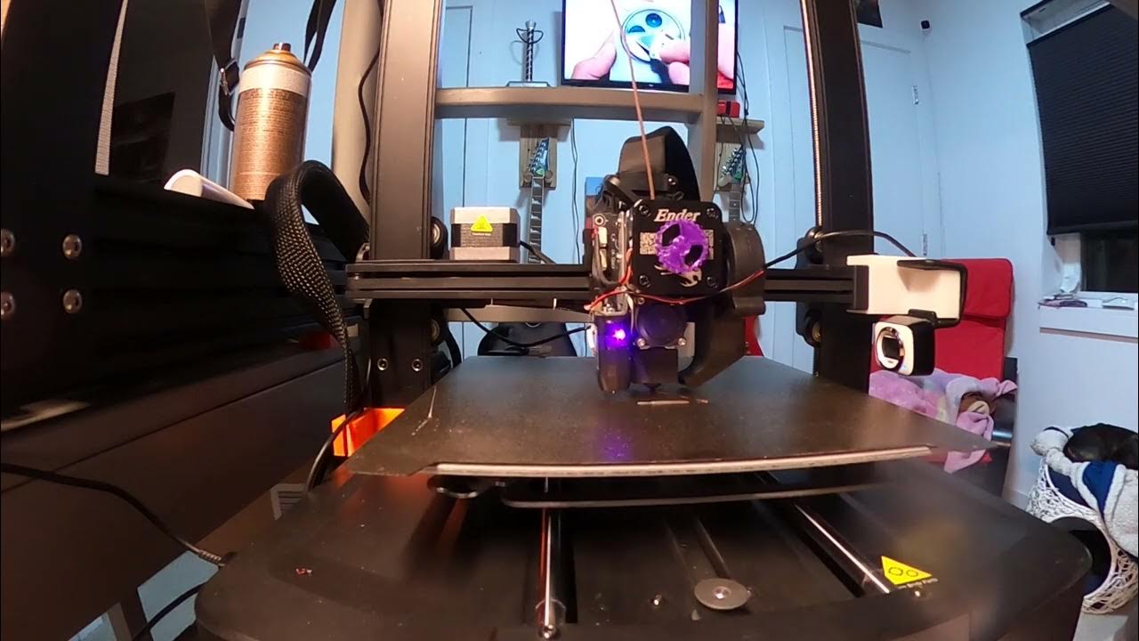 Auto Z-offset and nozzle clearing on Ender-3 V3 SE running klipper - YouTube