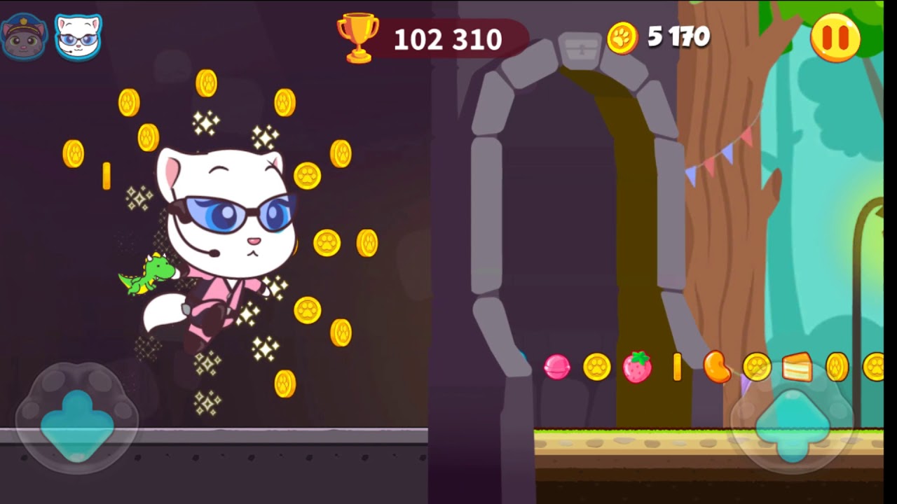 Talking Tom Candy Run 🎸🎸🎸 Officer Tom vs Agent Angela Run Catch Raccoon ...