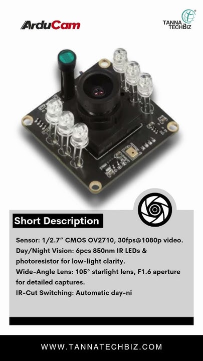 Arducam 1080P Day/Night Vision USB Camera | 2MP Infrared Webcam with ...