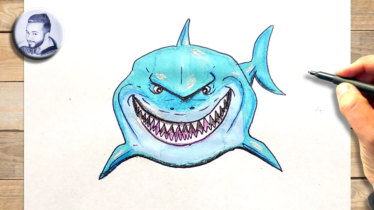 Comment dessiner un requin Bruce Le Monde de Nemo - YouTube