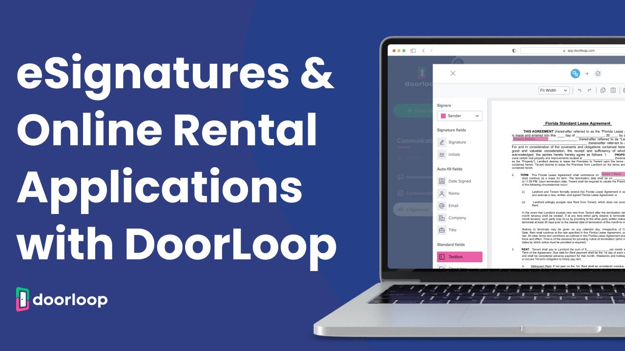 Go paperless with DoorLoop's eSignatures and Online Rental Applications - YouTube