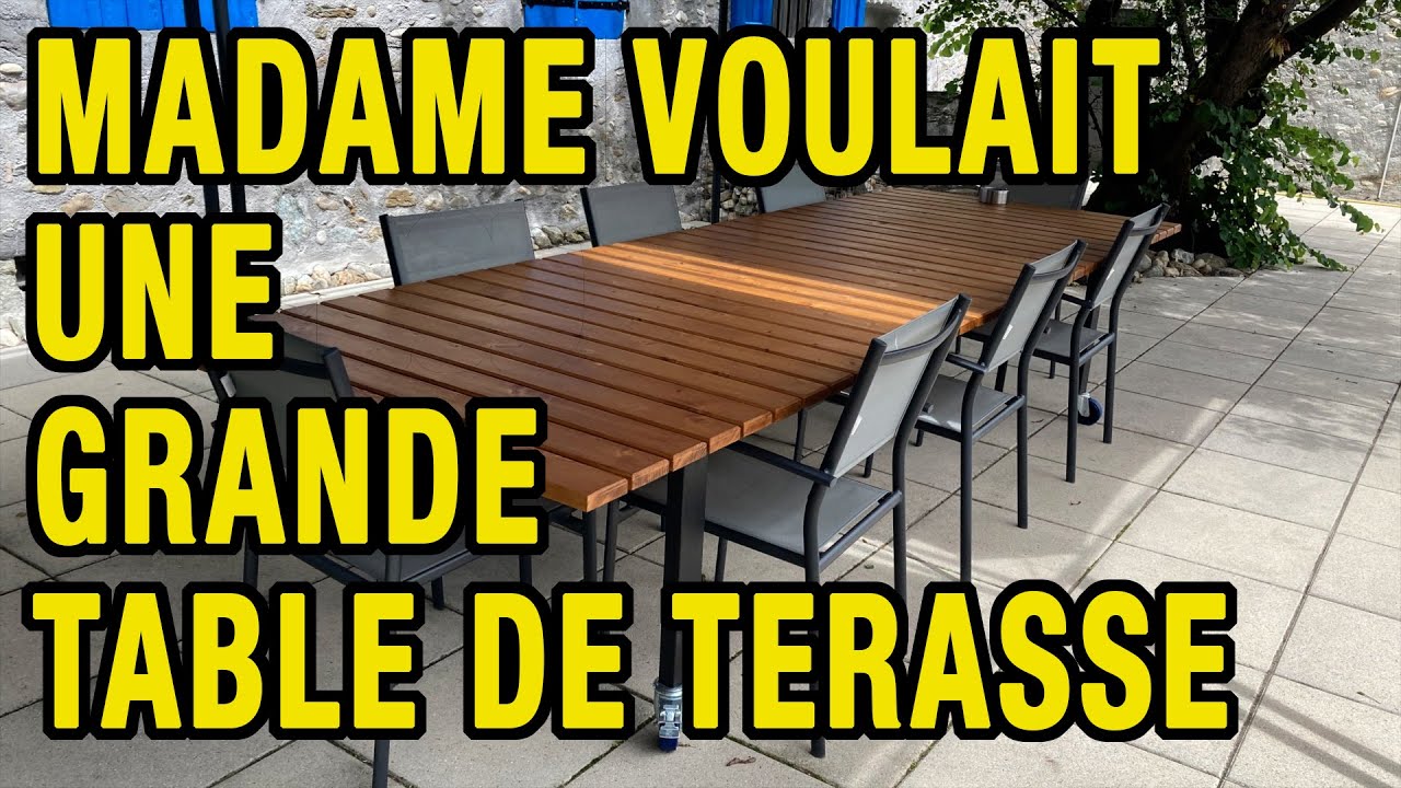 Comment FABRIQUER une GRANDE TABLE de JARDIN ou TERRASSE - YouTube
