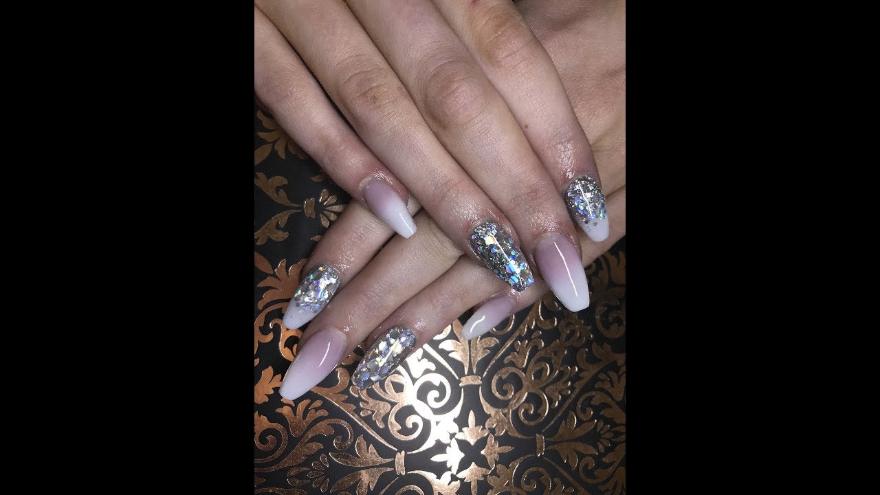 FantasyFX Nails | Ombre and glitter | CJP Nail Systems - YouTube