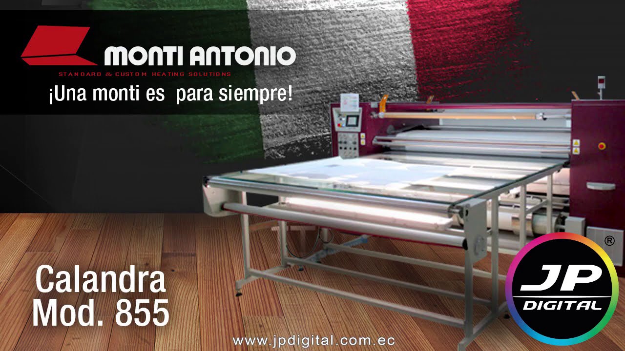 Monti Antonio Model 855 Calender for transfer printing Sportswear - YouTube