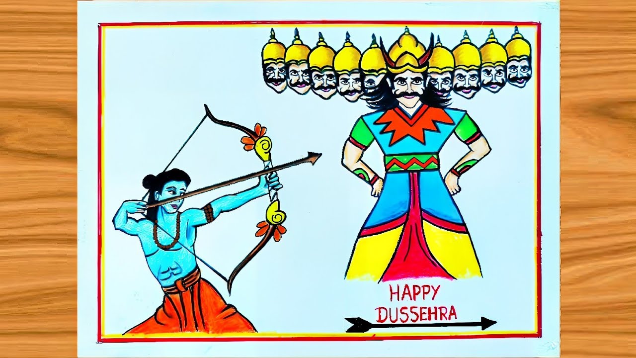 How to draw Ravan step by Step | Easy Ravan Drawing Dussehra Drawing ...