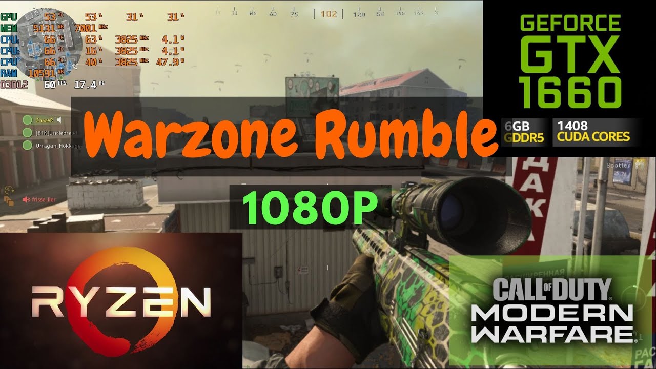 Call of Duty : Modern Warfare Season 4 (Warzone Rumble) | GTX 1660 ...