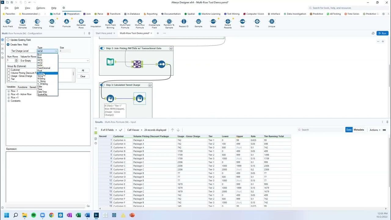 Alteryx Tool Tip Multi Row Formula Tool - YouTube