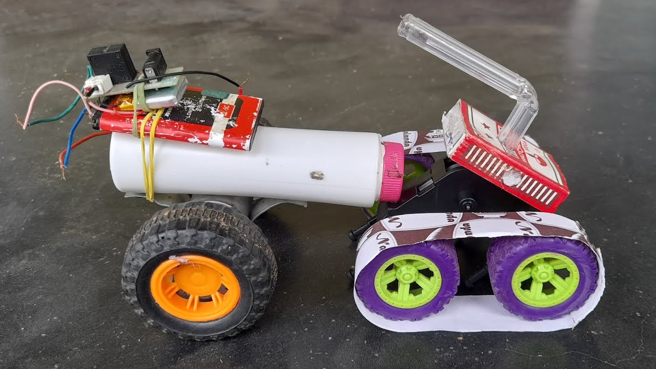 how to make a dc motor tank car athome|| easy used Matchbox double ...