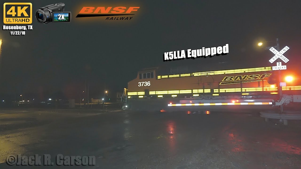 [4K 60FPS] Remastered | RL K5LLA on BNSF Tier 4 Gevo 3736 South in Rosenberg, Texas 11/22/18 ...