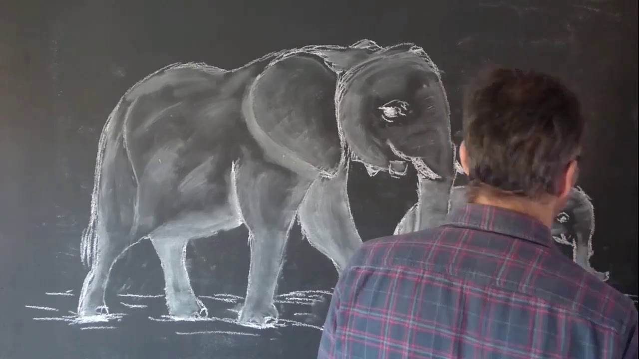 Elephants in Blackboard Chalk - YouTube