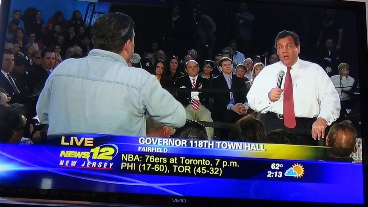 Kenny Collins taking on Governor Christie at Fairfield Town Hall ...