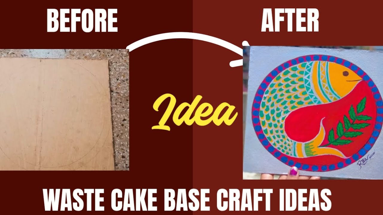 Try this Beautiful wall decor using cake base 🎨🌈 ll Best reuse idea💡 ...