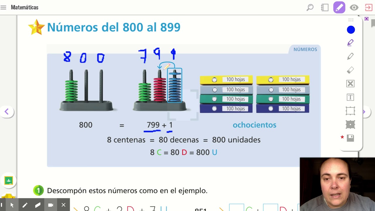 Matemáticas 2º Educación Primaria: Números del 800 al 899. - YouTube