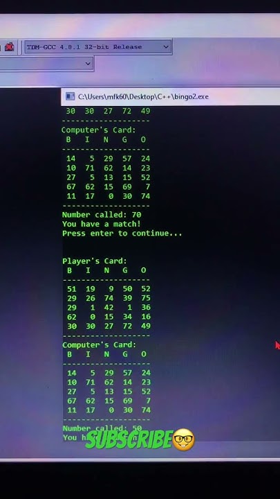 Bingo Cards In C Ide Dev C Cppprogramming Codingtime Codinglife