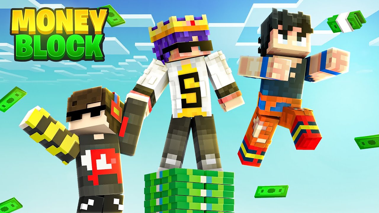 MInecraft, But It's Money ONE BLOCK - YouTube