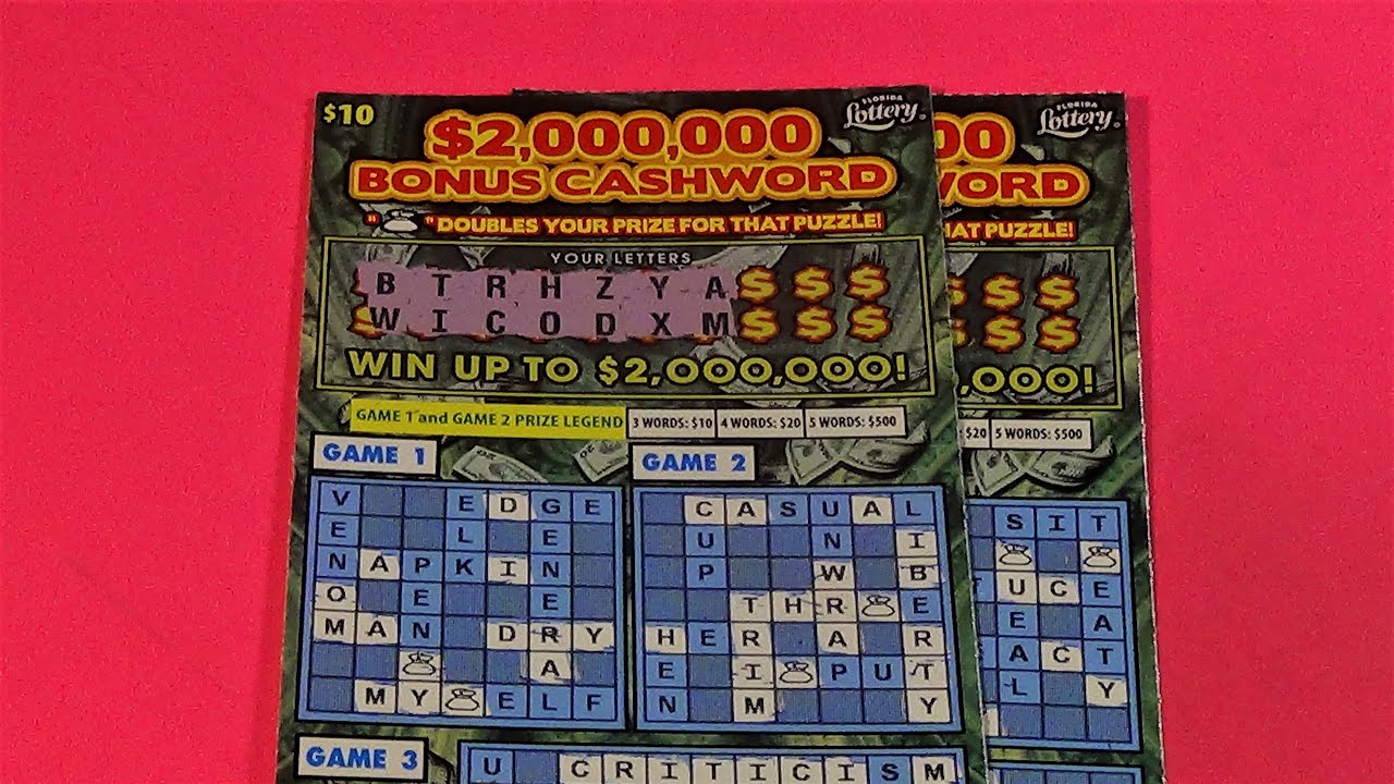 WORDS ON WED. 87: TWO $10 $2M BONUS CASHWORD Florida Lottery Scratch ...