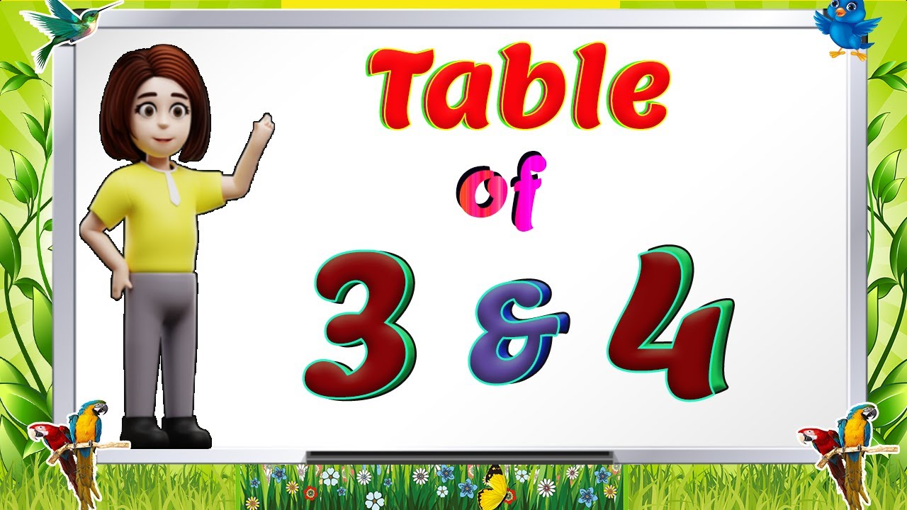 Table of 3 and 4 | Learn Multiplication table 3 to 4 | Multiplication ...