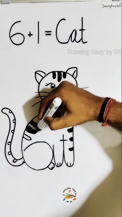 drawing from number 6 and 1| How to draw a cat | cat drawing easy | cat ...