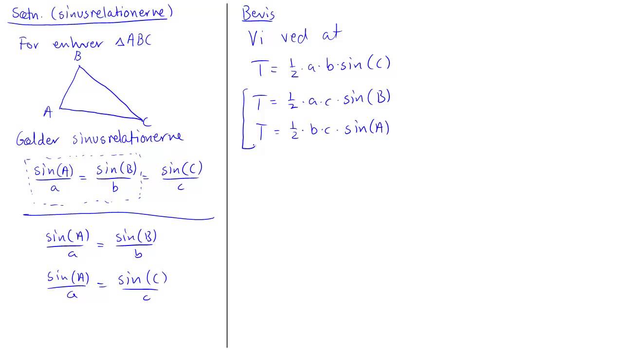 Bevis for sinusrelationerne - YouTube