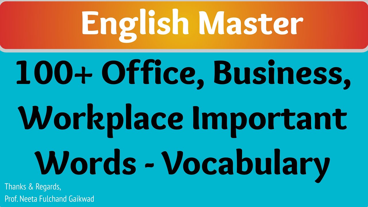 Office,Business & Workplace Important English Words - Vocabulary - YouTube