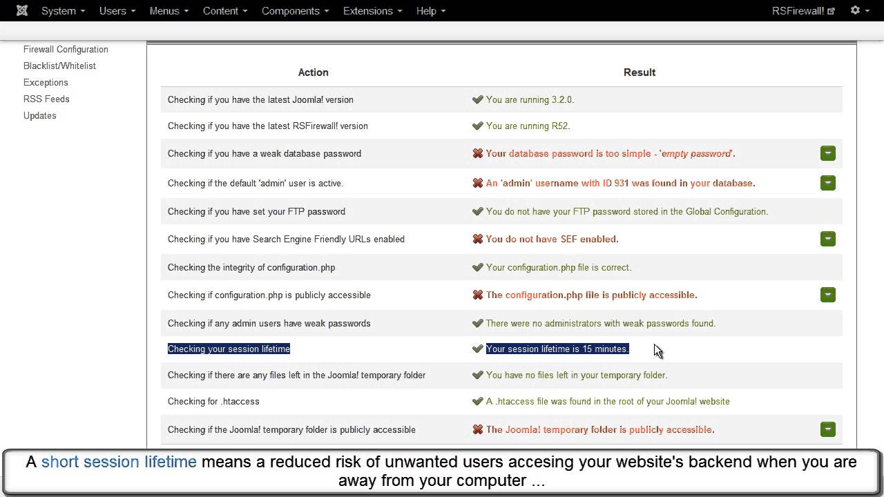 RSFirewall! System Check - YouTube