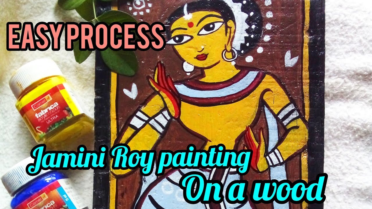 how to draw jamini roy painting on a wood || tutorial video - YouTube