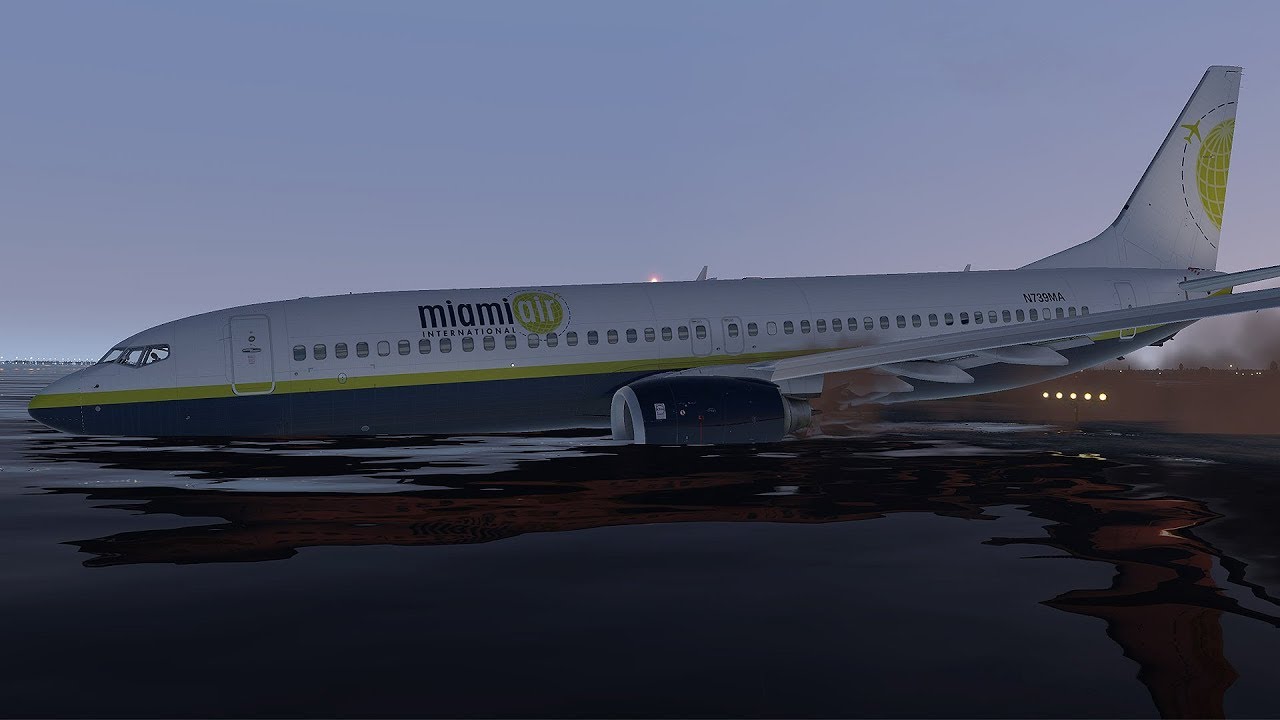 Boeing 737 Miami Air Slide Off Runway And Crash Into River [X-plane 11 ...