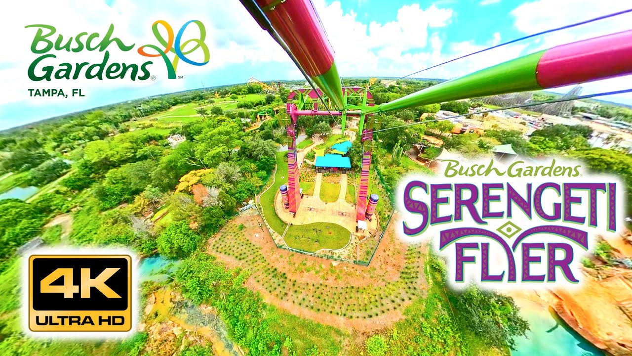 Serengeti Flyer - Screamin' Swing Ride | 4K POV | Busch Gardens Tampa ...