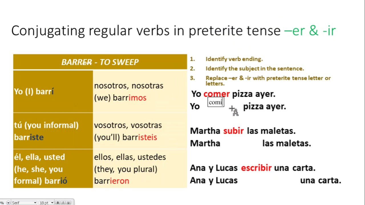 Er Preterite Tense Steve er-preterite-tense-steve