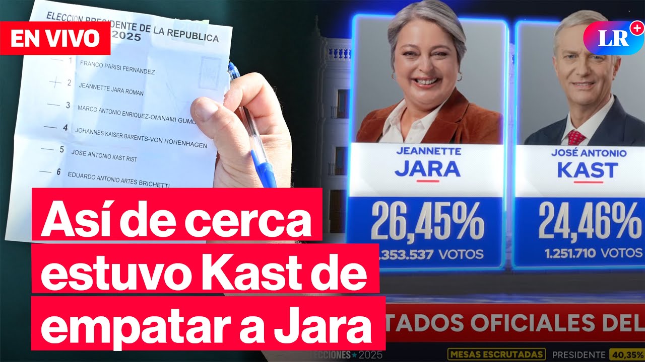 🔴 Elecciones en Chile 2025 EN VIVO: KAST Y JARA PELEAN VOTO A VOTO # ...