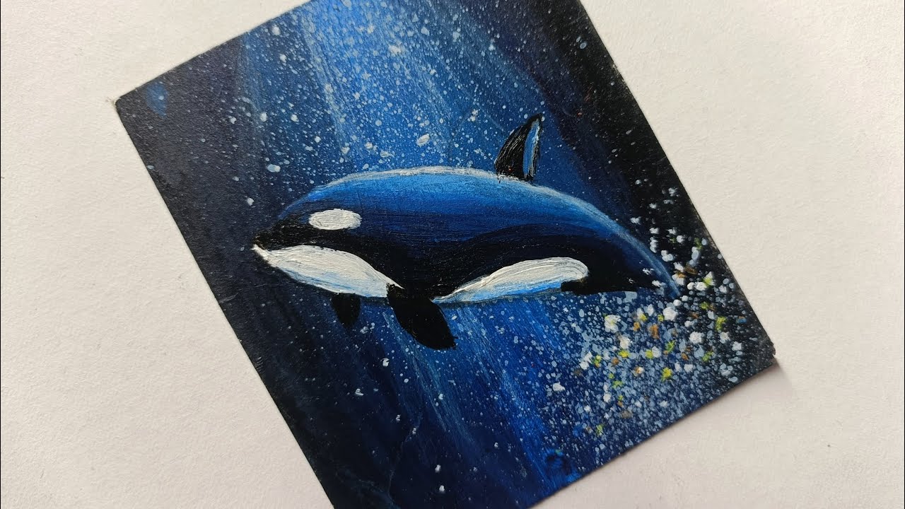 How to Draw Killer Whale Orca | Whale Acrylic Painting Step by Step for ...