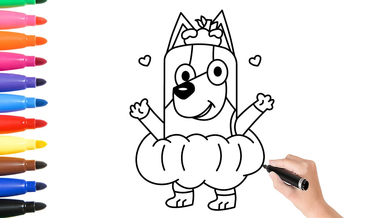 How to Draw Bingo Halloween Costume | Bingo Drawing and Coloring ...