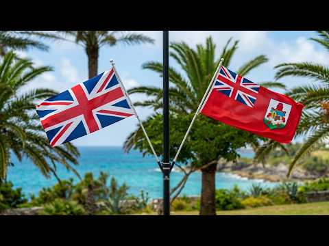 British & Bermuda Flags Flying in Powerful Island Winds 🇧🇲🇬🇧