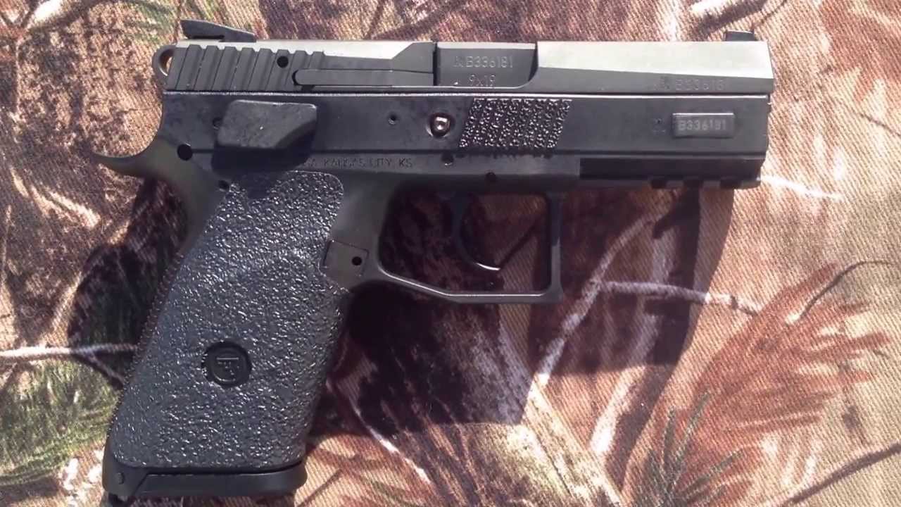 Tractiongrips for CZ75 P-07 Duty pistols in 9mm and .40 caliber - YouTube