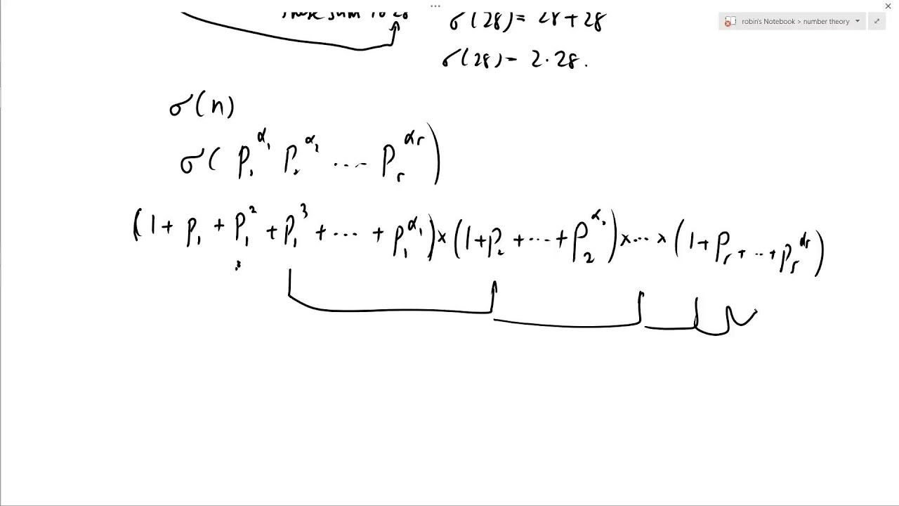 Number Theory 21 Sum Of Divisors Function Sigma YouTube Number Theory 21 Sum Of Divisors Function Sigma YouTube