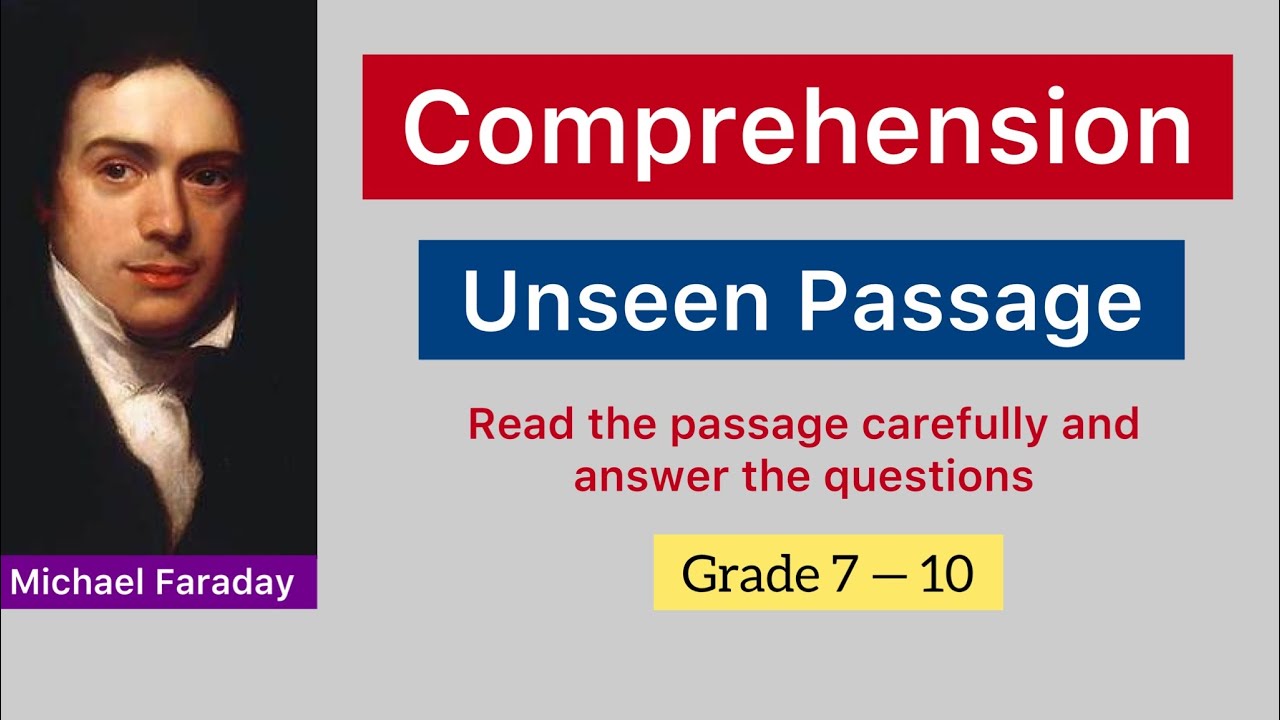 English Comprehension | Unseen Passage | Practice Exercise | ESL ...