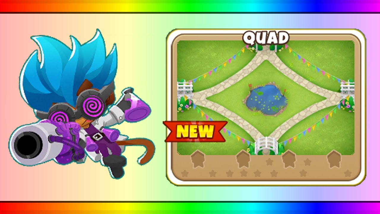 BTD6 QUAD (NEW EXPERT MAP) on HARD - No Monkey Knowledge - YouTube