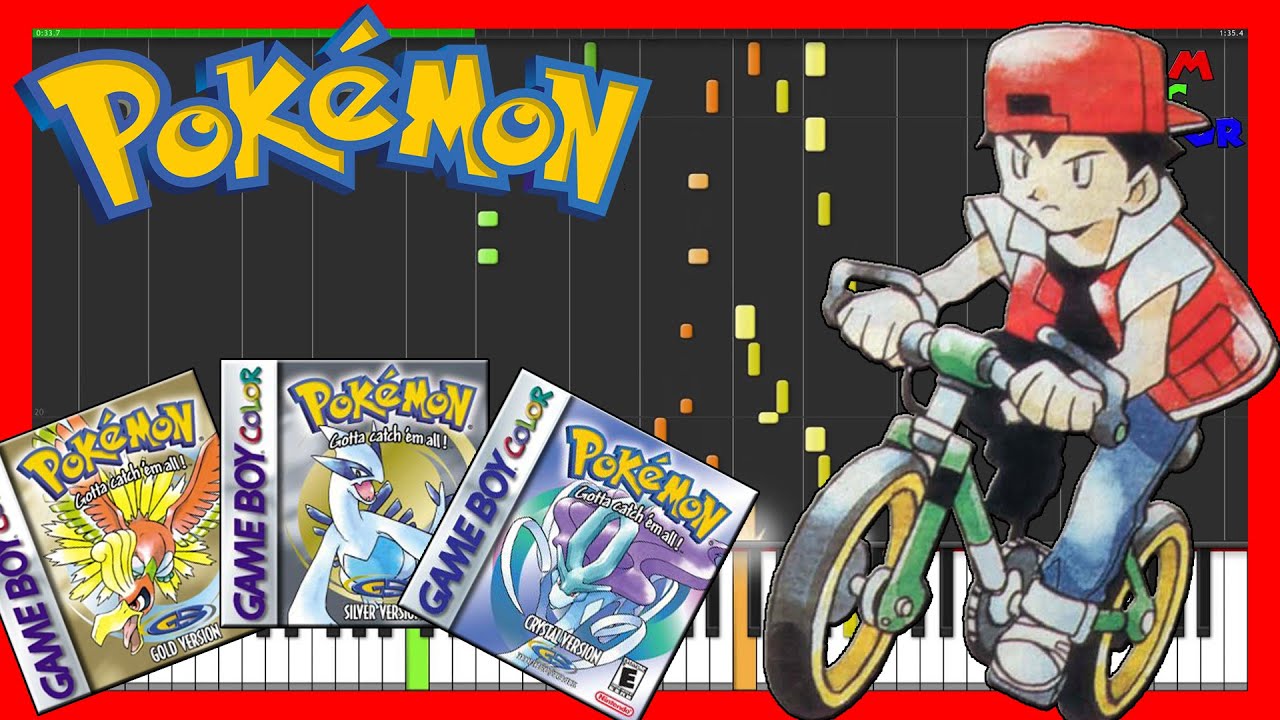 Bicycle Theme - Pokemon GSC - Piano Tutorial [Synthesia♫] - YouTube