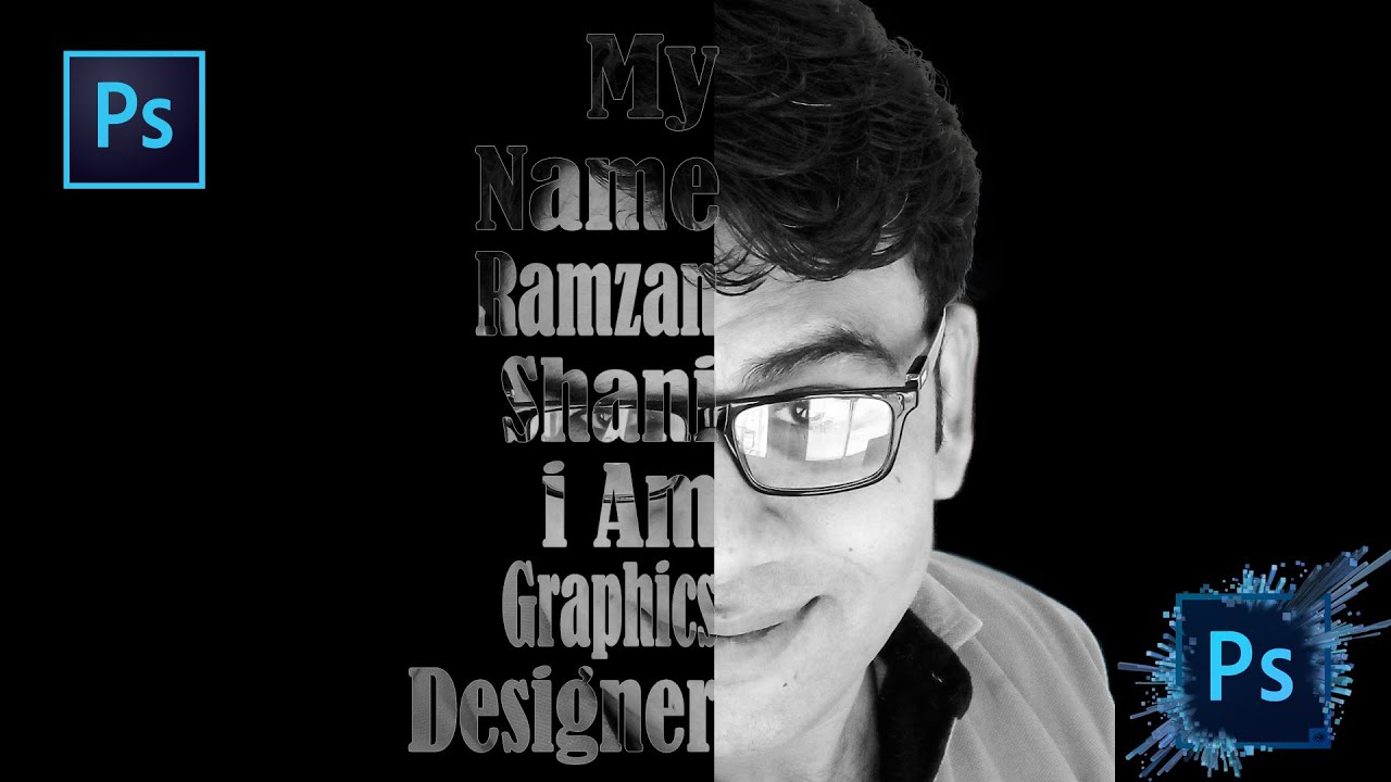 How to create half Face Typography I Text Portrait Tutorial Photoshop ...