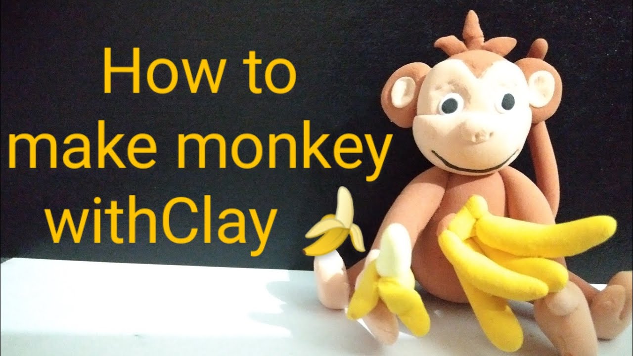 cute clay monkey toy for kids ,🐒 diy .#monkey #clay#for kids #🐒 - YouTube