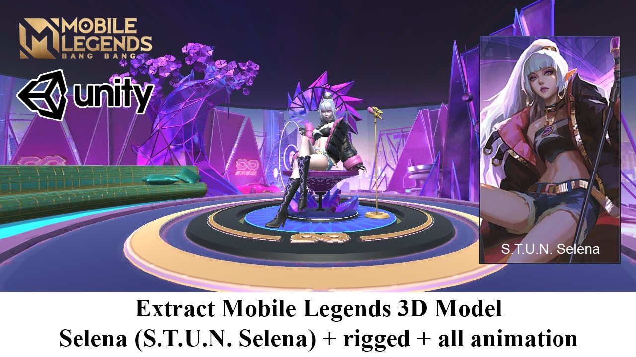Extract Mobile Legends 3D Model - Selena (S.T.U.N. Selena) + rigged ...